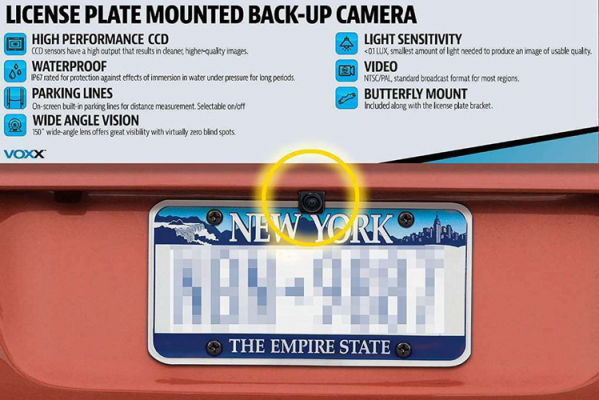 Audiovox ACAM4 - ACAM4 HD Wide Angle License Plate Mounted Backup ...